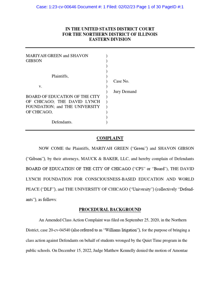 In The United States District Court For The Northern District of ...