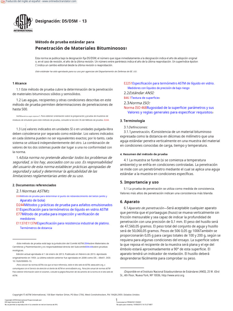 ASTM D5.en - Es | PDF