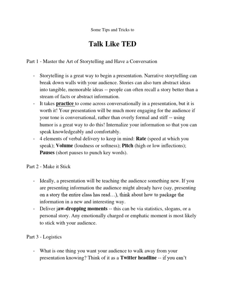 CSP Talk Like Ted | PDF | Storytelling | Human Communication