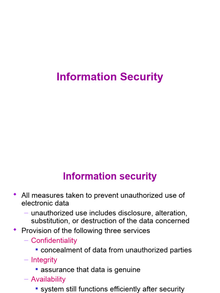 Information Security | PDF | Public Key Cryptography | Information Security