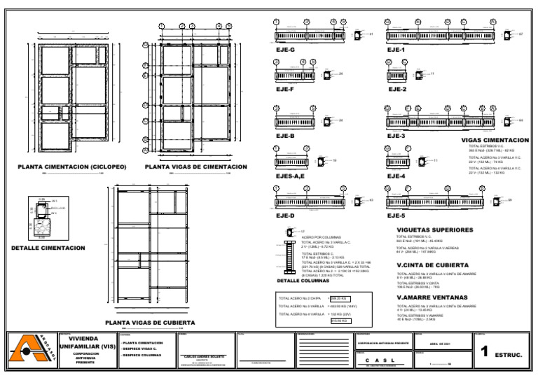 Diseño Arqcasol Cap Vis-Modelo - PDF Estruc | PDF