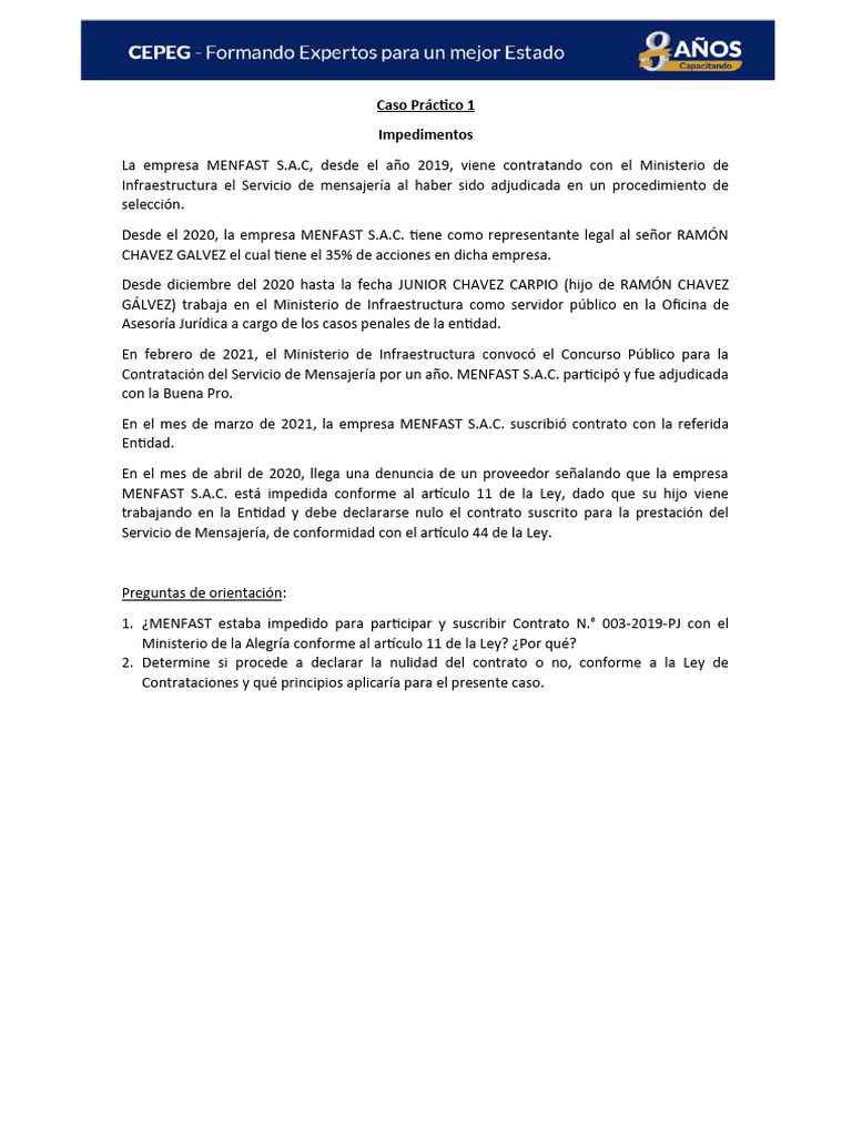 Caso CEPEG 1 | PDF | Negocios | Finanzas y dinero