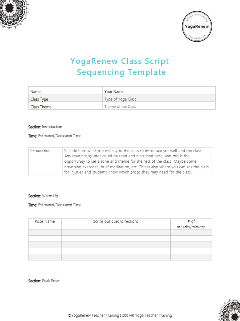 Class Script Sequencing Template | PDF | Language Arts & Discipline
