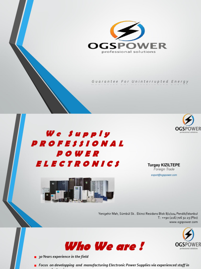 Company Presentation OGS POWER | PDF | Power Inverter | Power Electronics