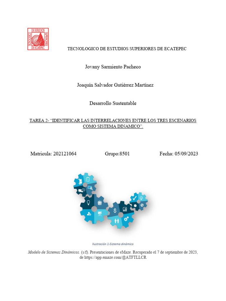 TAREA 2 - Identificar Las Interrelaciones Entre Los Tres Escenarios ...