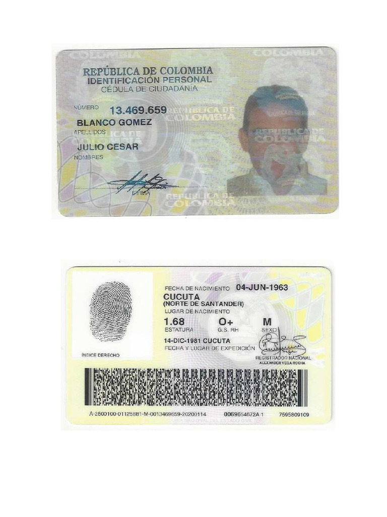 5 - Cedula Julio Blanco | PDF