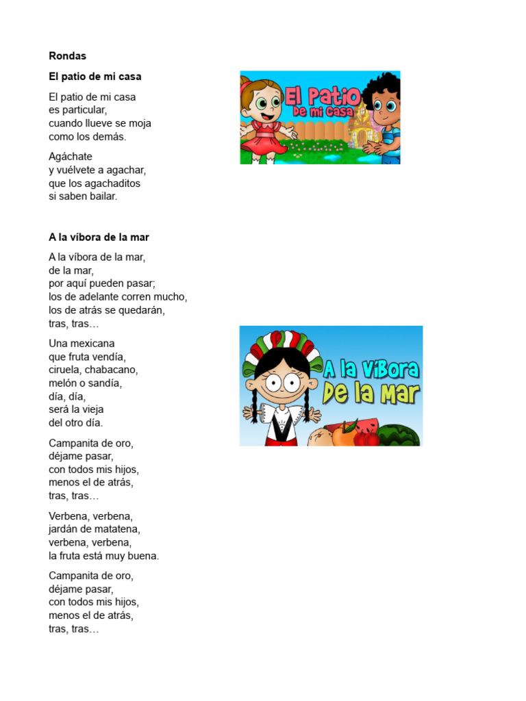 Rondas Infantiles Tradicionales | PDF