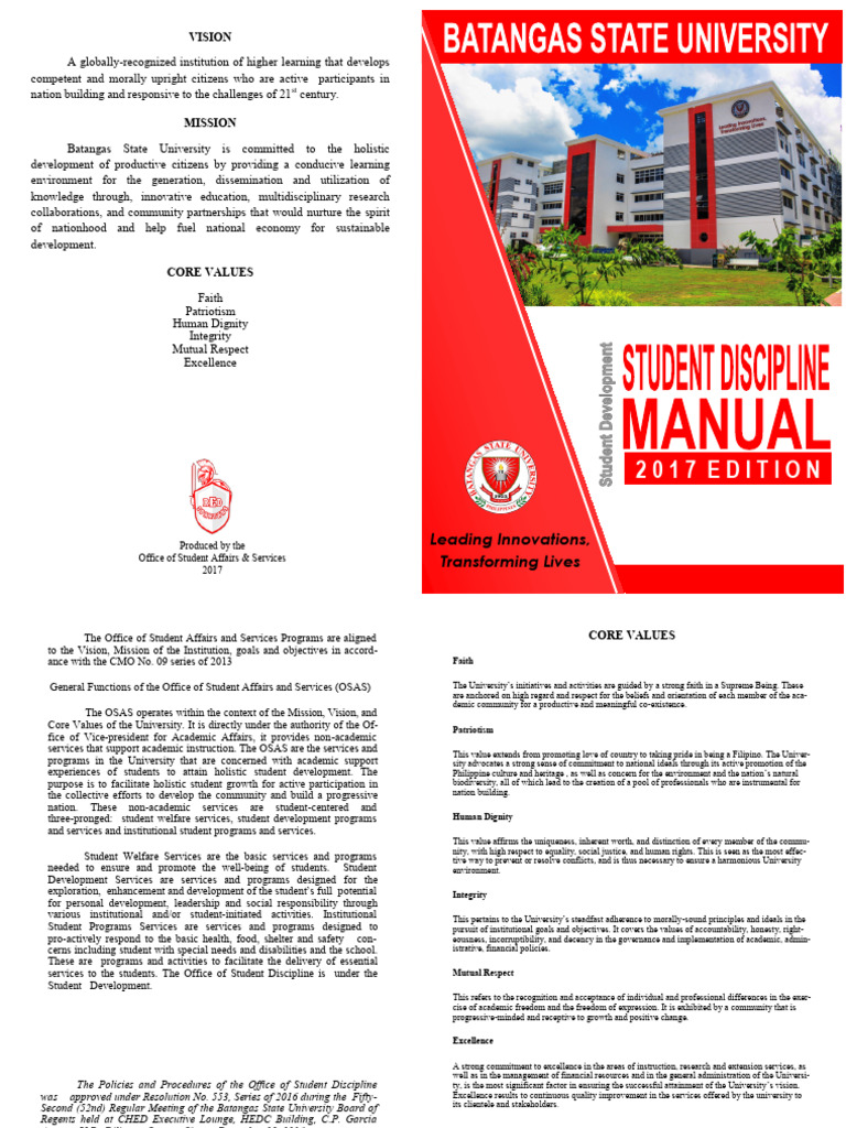 OSD Manual FINAL | PDF | Identity Document | Student Affairs