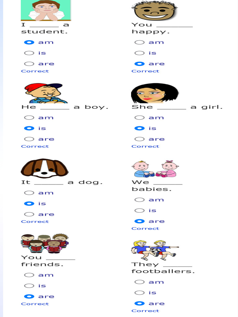 Fill in the Blanks: Be Verb Exercises | PDF