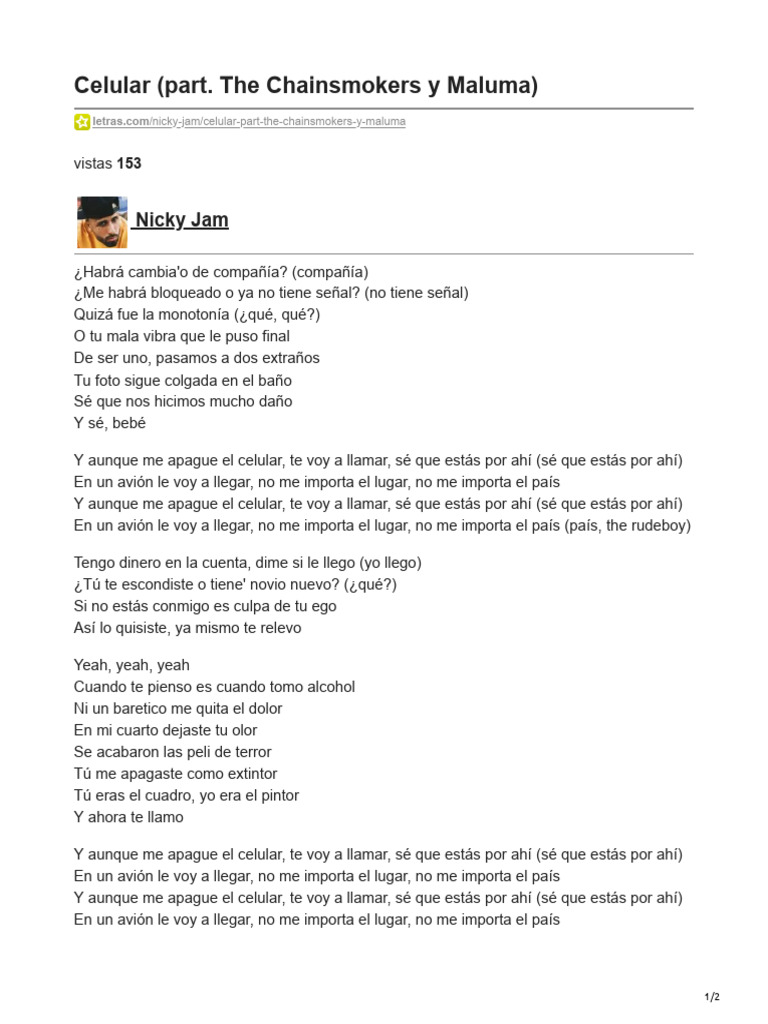Celular Part The Chainsmokers y Maluma | PDF