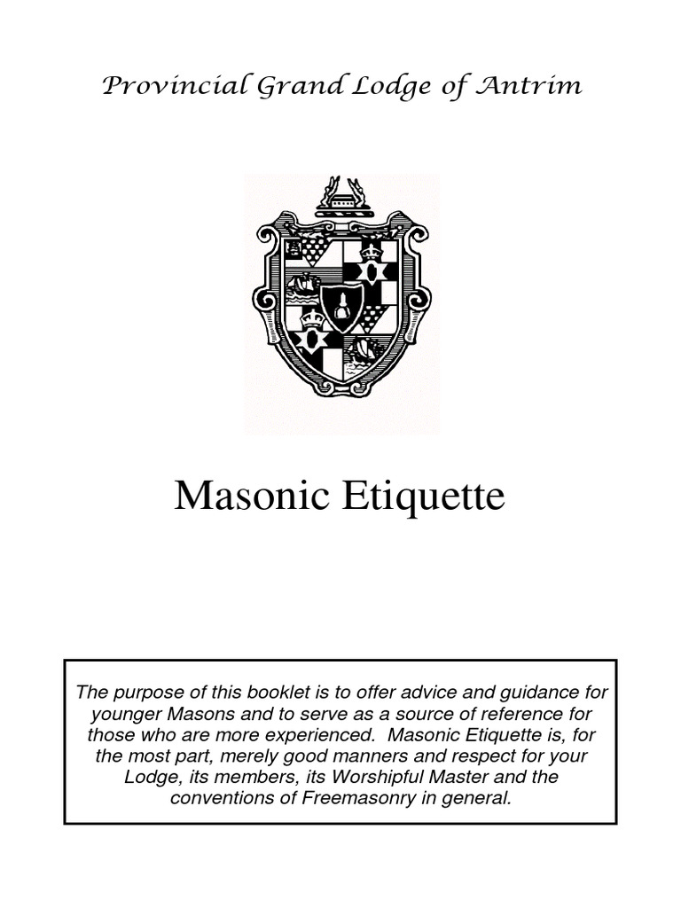 Masonic Etiquette 1 | PDF | Masonic Lodge | Freemasonry