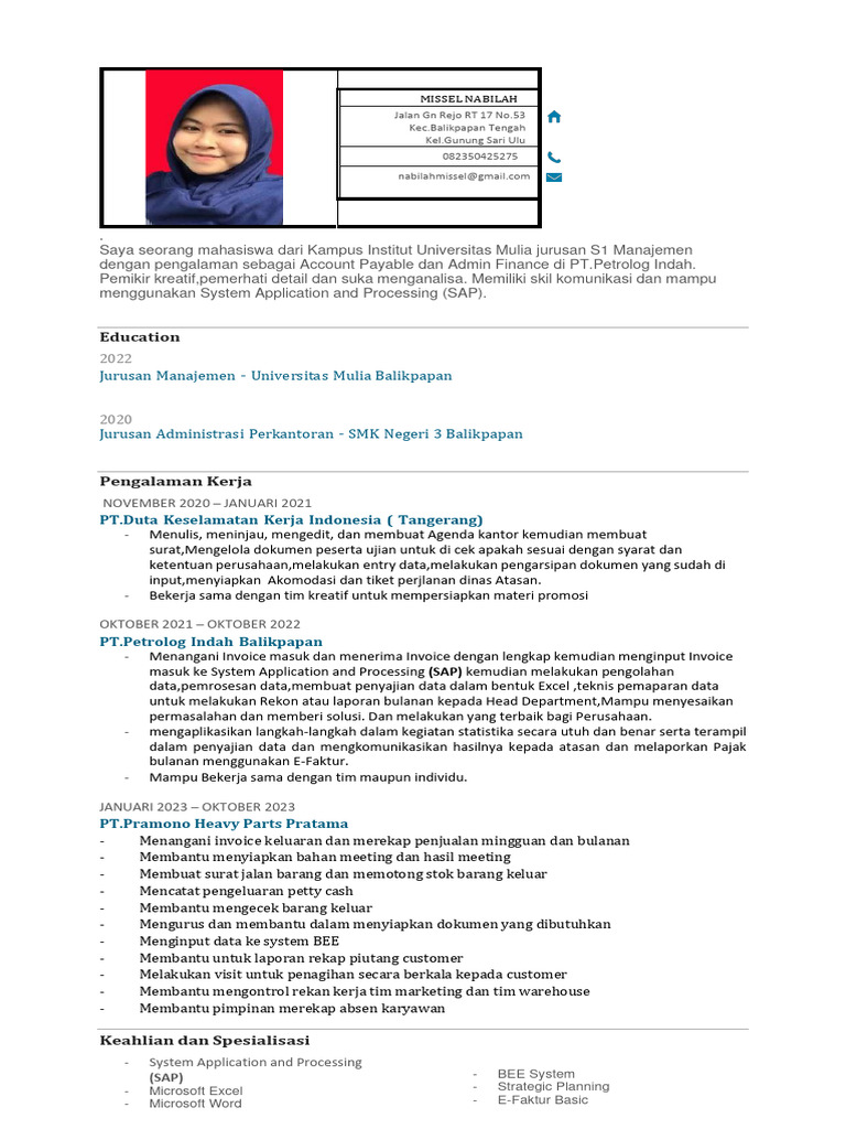 Surat Lamaran & CV. - PT - Cahaya Engineering Services - Removed | PDF