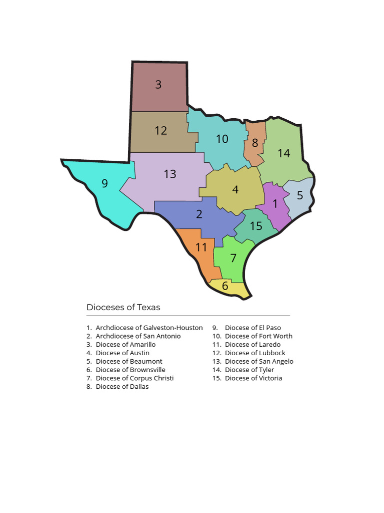 Texas Diocese Map | PDF