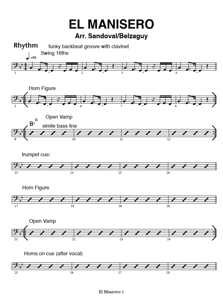 2 - Manisero Rhythm - Funky | PDF | Funk | Music