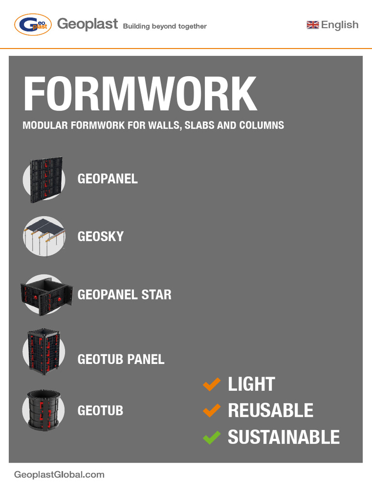 Geoplast Formwork Catalogue English | PDF | Soil | Concrete