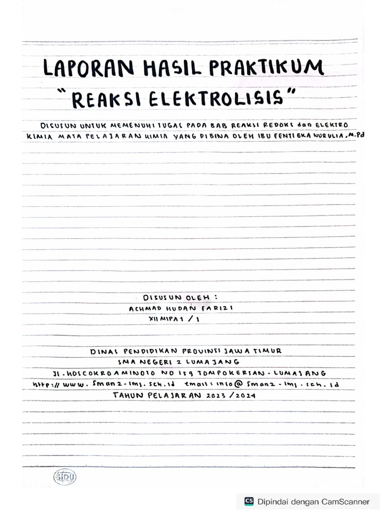 Jurnal Kimia Ken (Elektrolisis) | PDF