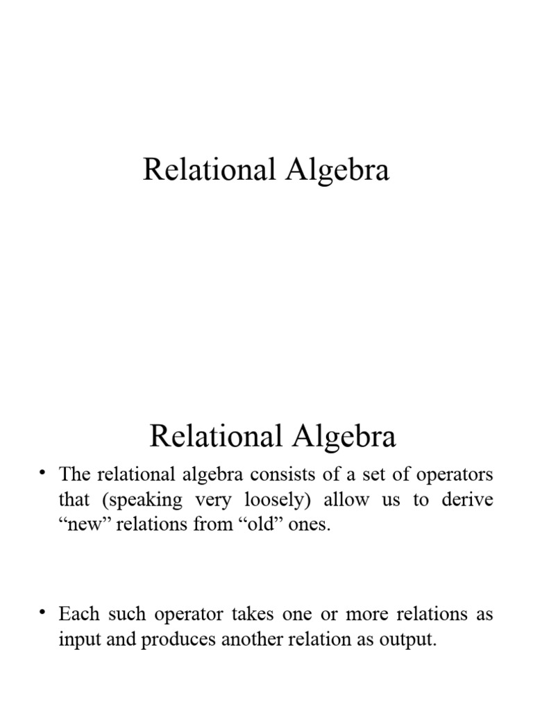 Relational Algebra | Download Free PDF | Computer Programming ... Relational Algebra | Download Free PDF | Computer Programming ...