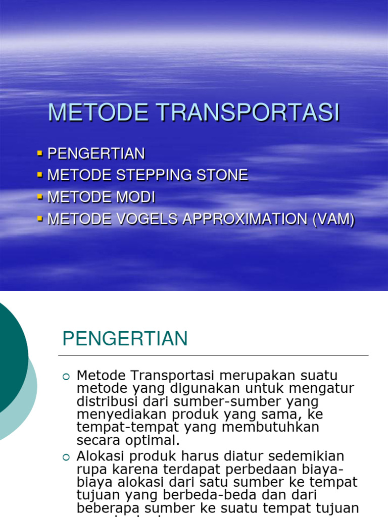 Metode Transportasi | PDF