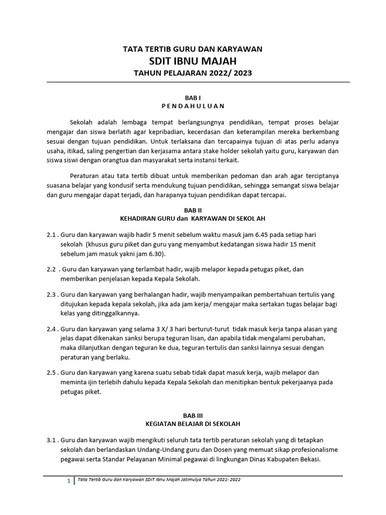 Tata Tertib Guru | PDF | Karier & Perkembangan