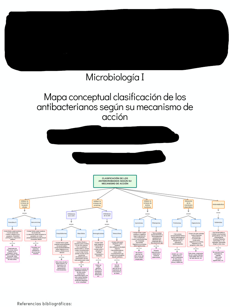 Clasificación de Los Antibacterianos Según Su Mecanismo de Acción (Mapa Conceptual) | Descargar ...