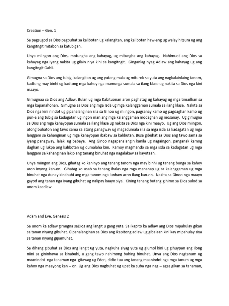 Cebuano Oral Bible | PDF