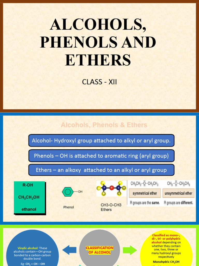 Alcohol Phenol and Ether Final | PDF | Ether | Aldehyde