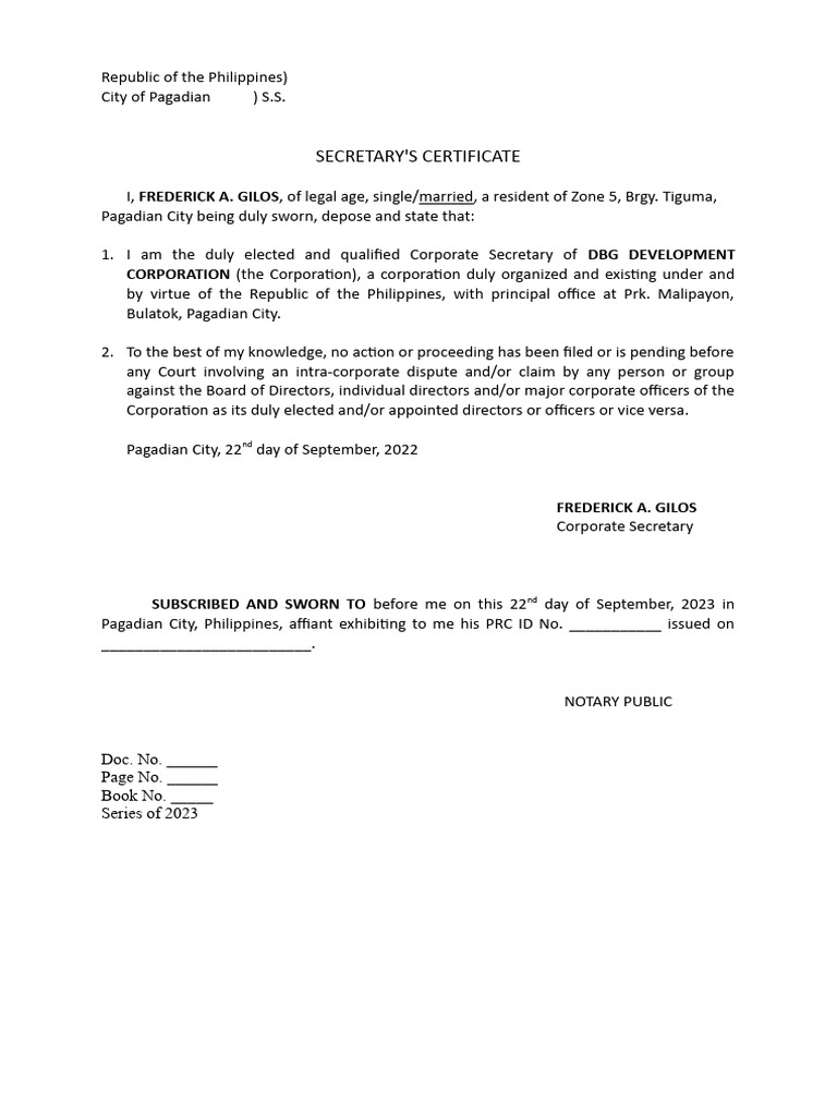 SEC Certificate | PDF SEC Certificate | PDF