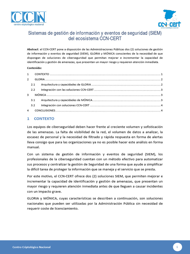 Abstract - Soluciones SIEM CCN-CERT | PDF | La seguridad informática | Seguridad