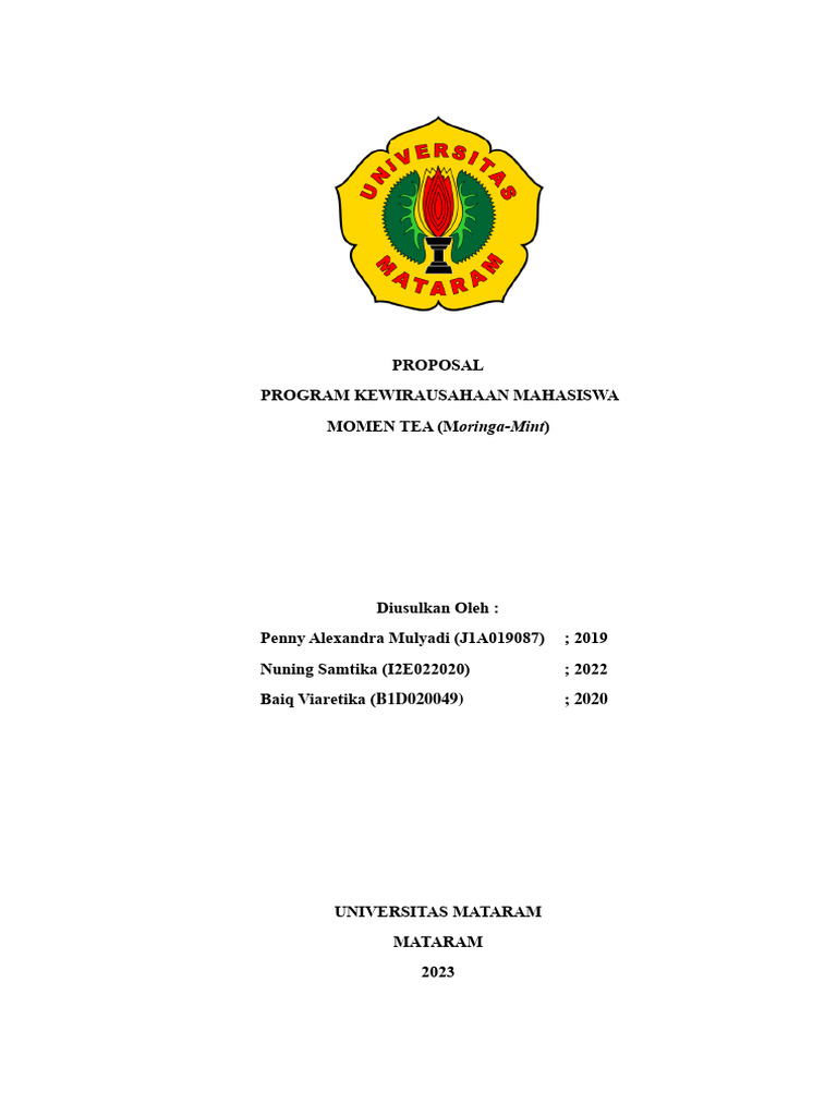 Proposal Usaha Momen Tea Herbal | PDF | Pengembangan Diri | Kesehatan ...