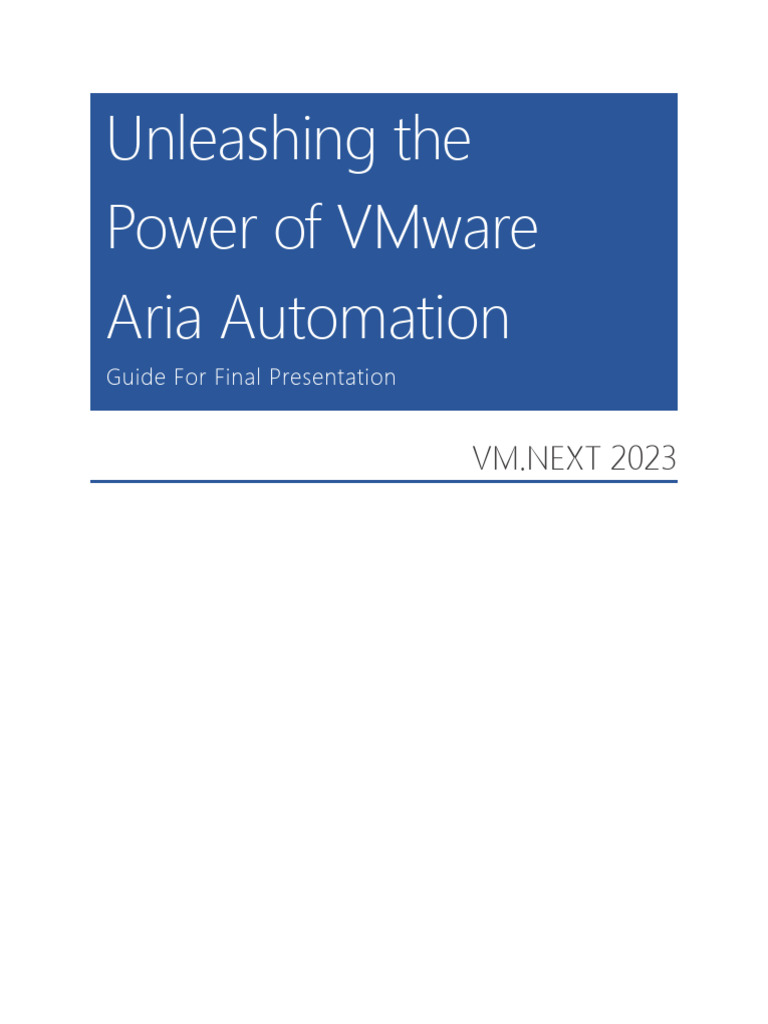 Unleashing The Power of VMware Aria Automation | PDF | Automation ...