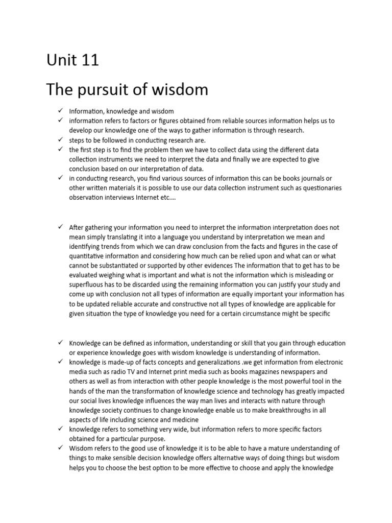 Civic Unit 11 Short Note | PDF | Learning | Knowledge