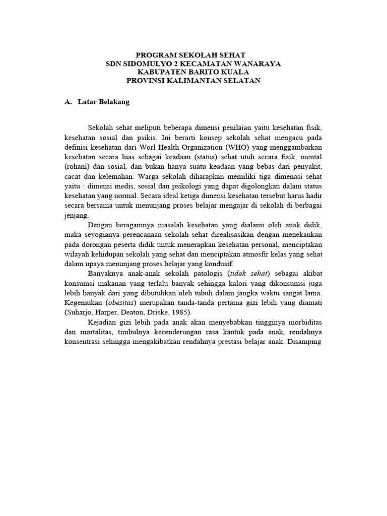 Program Sekolah Sehat | PDF