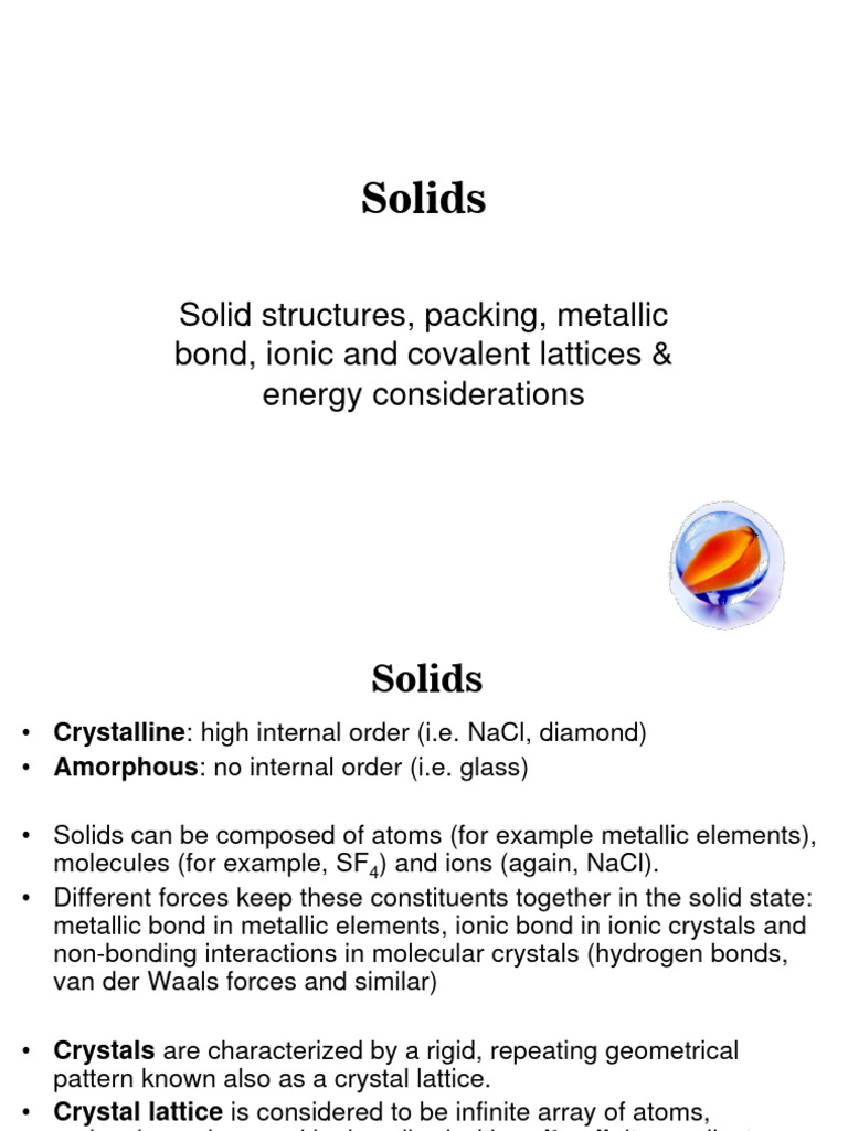 Lecture6 SolidState | PDF | Crystal | Crystal Structure