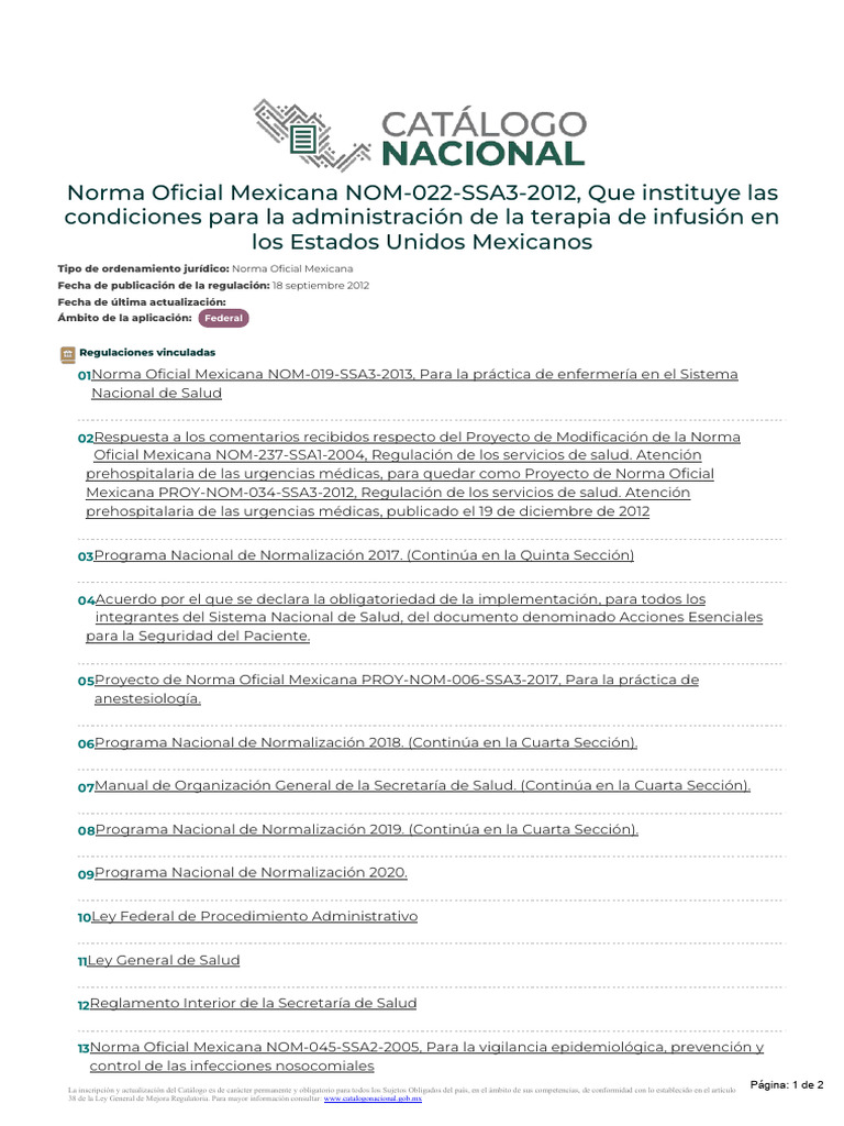 Nom 022 Ssa3 2012 | PDF | Infección adquirida en el hospital | México