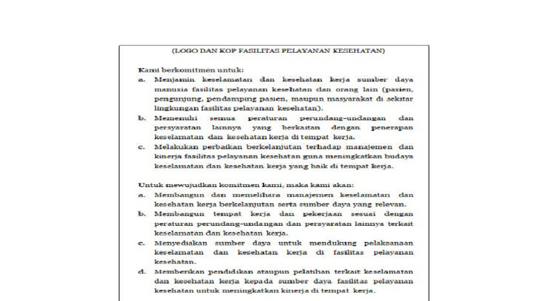 Kebijakan k3 Rs | PDF