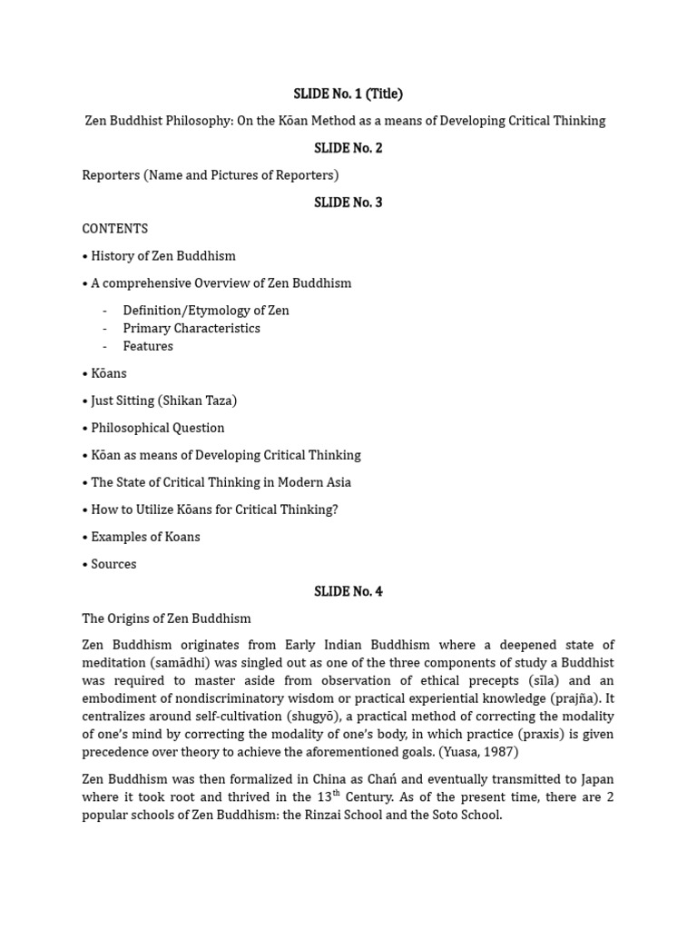 Zen Buddhism Ppt Content Pdf Zen Kōan