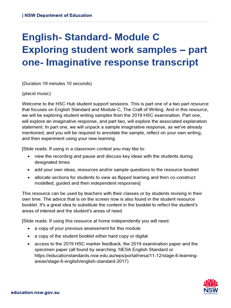 Analyzing Imaginative Responses in HSC | PDF | Cognitive Science