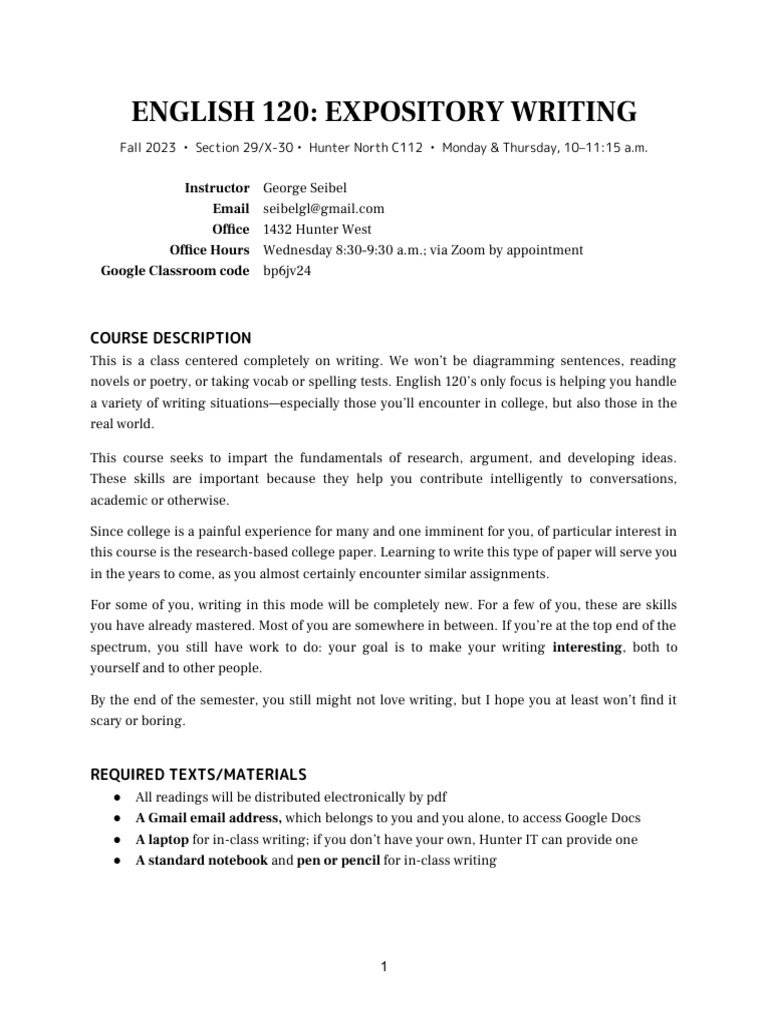 Expository Writing Course Guide | PDF | Academic Integrity | Plagiarism