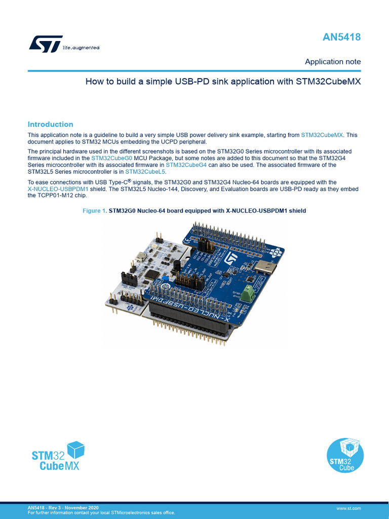Dm00663511 How To Build A Simple Usbpd Sink Application With Stm32cubemx Stmicroelectronics