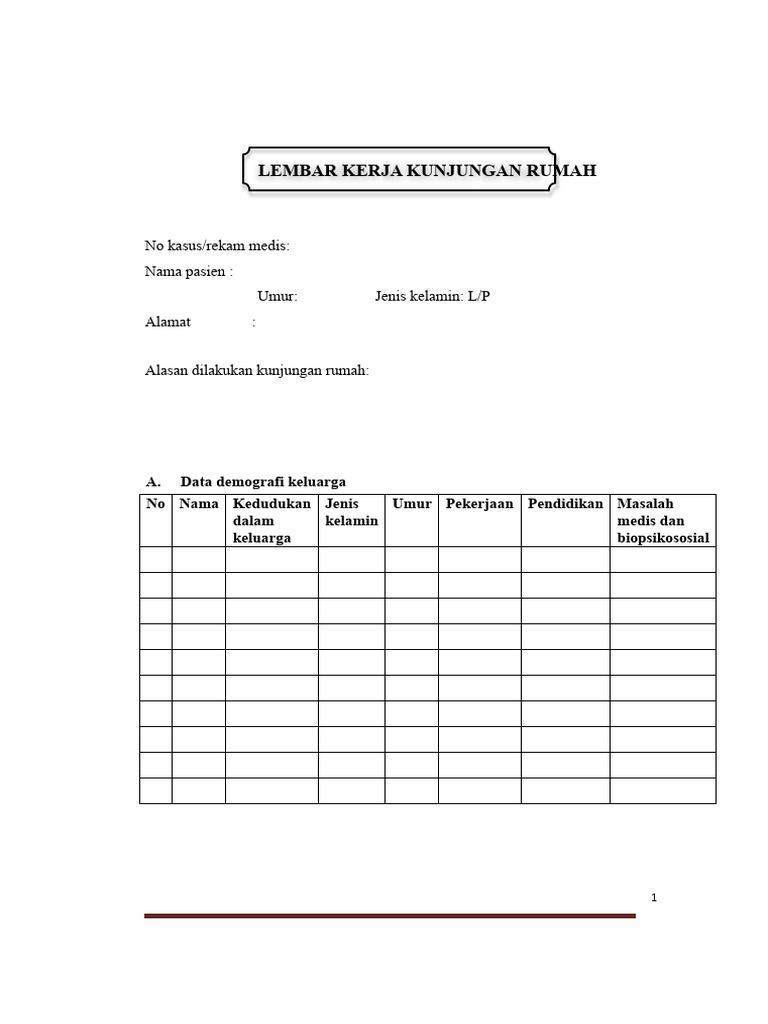 Lembar Kunjungan Rumah PSSK Dan PSPD FM | PDF | Kesehatan Holistik