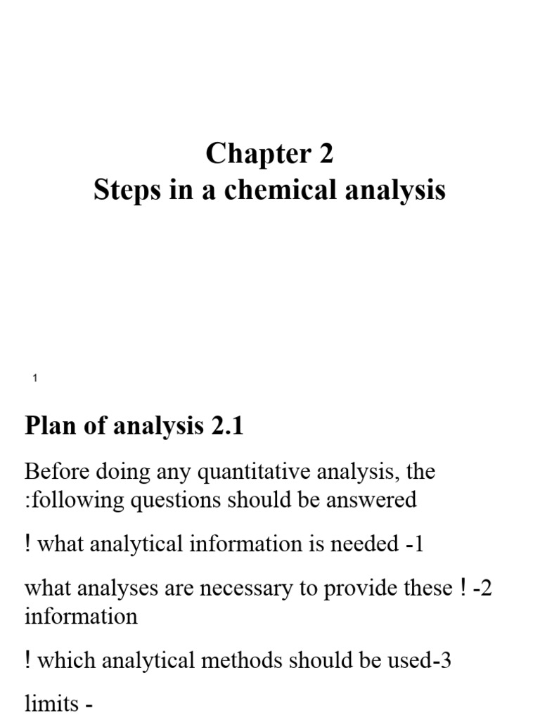 Steps in A Chemical Analysis | PDF | Applied And Interdisciplinary ...