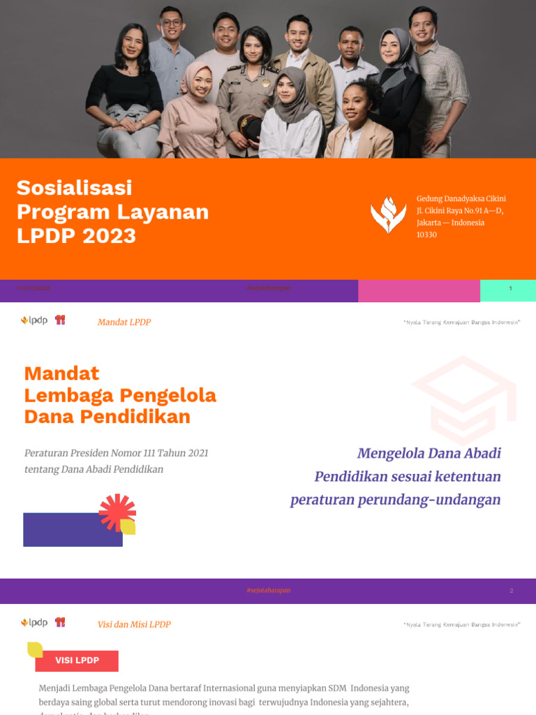 01 - Sosialisasi Beasiswa LPDP (Dwi Larso - Direktur LPDP) | PDF