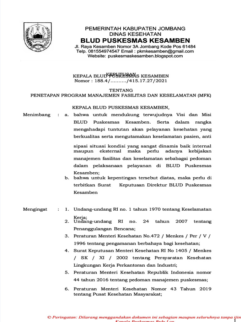 PDF 1411 SK Penetapan Program MFK - Compress | PDF