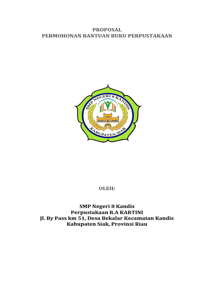 Proposal Permohonan Bantuan Buku Perpustakaan | PDF