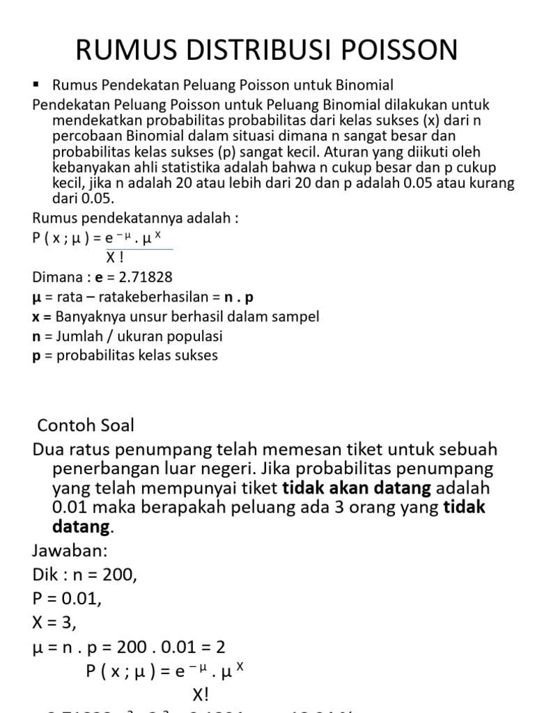 Statistika Dan Probabilita - Pertemuan 13 - Distribusi Poisson - Share ...