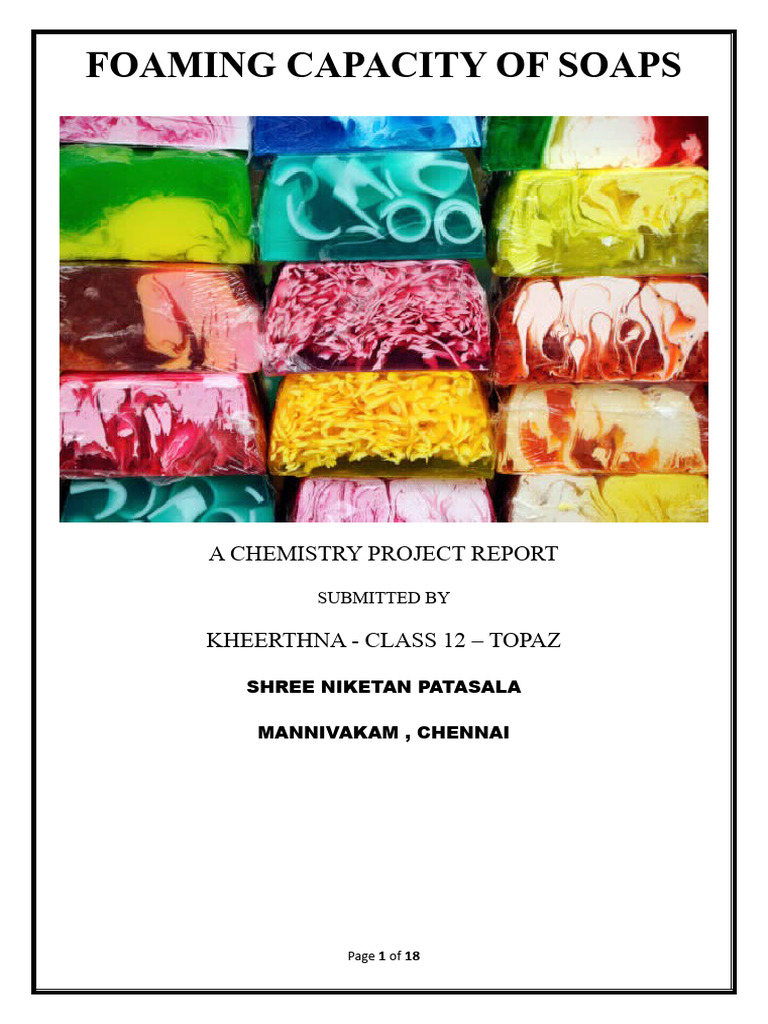 Foaming Capacity of Soaps | PDF | Solubility | Soap
