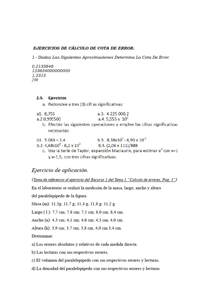 Cálculo de Cota de Error en Medidas | PDF | Tecnología