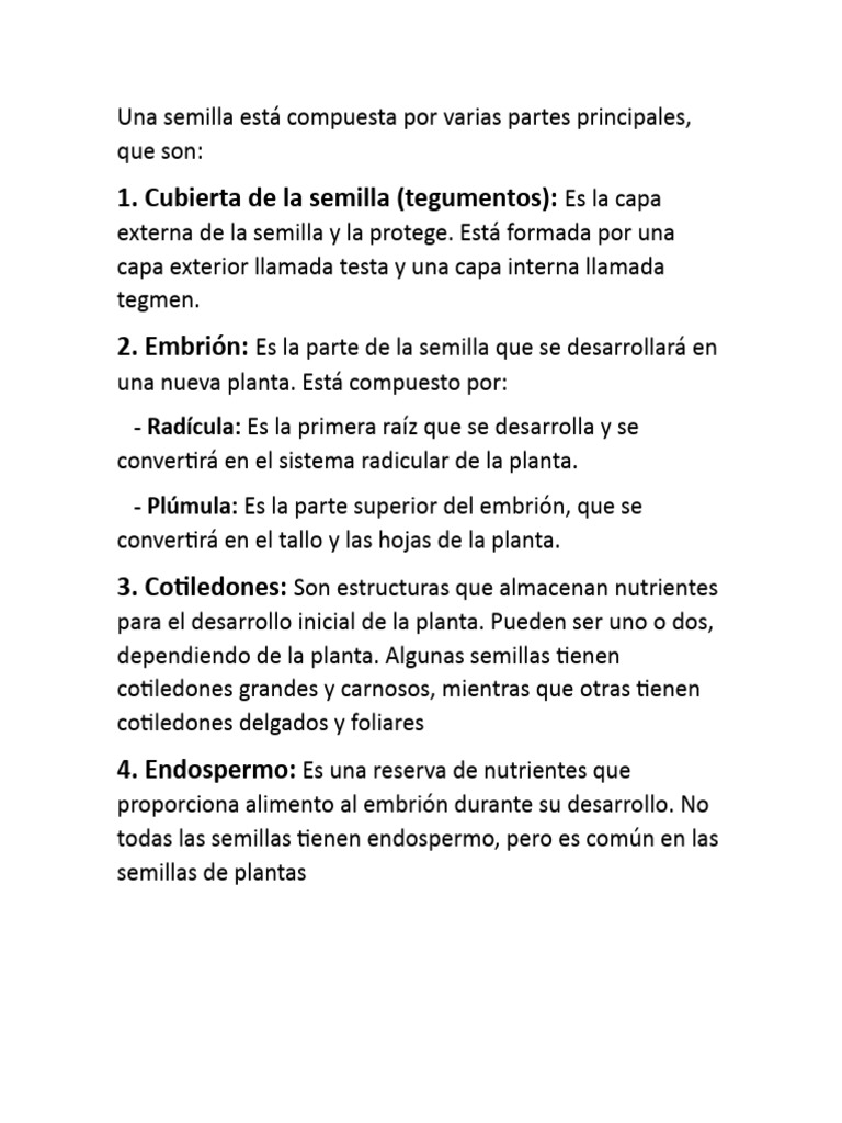 Partes de La Semilla | PDF