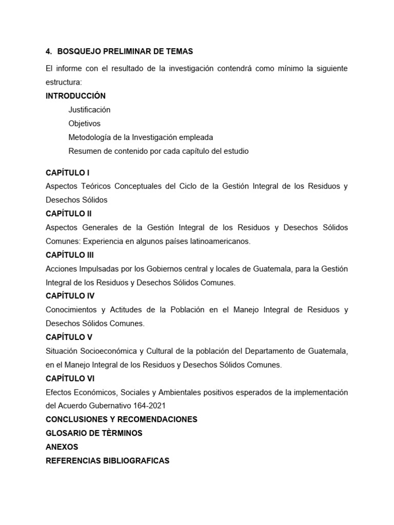 Bosquejo Preliminar de Temas | PDF