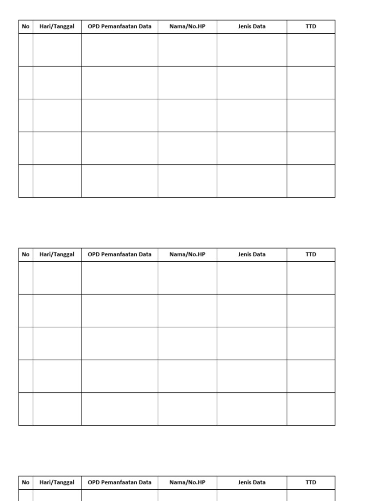 Form Rekap Surat | PDF